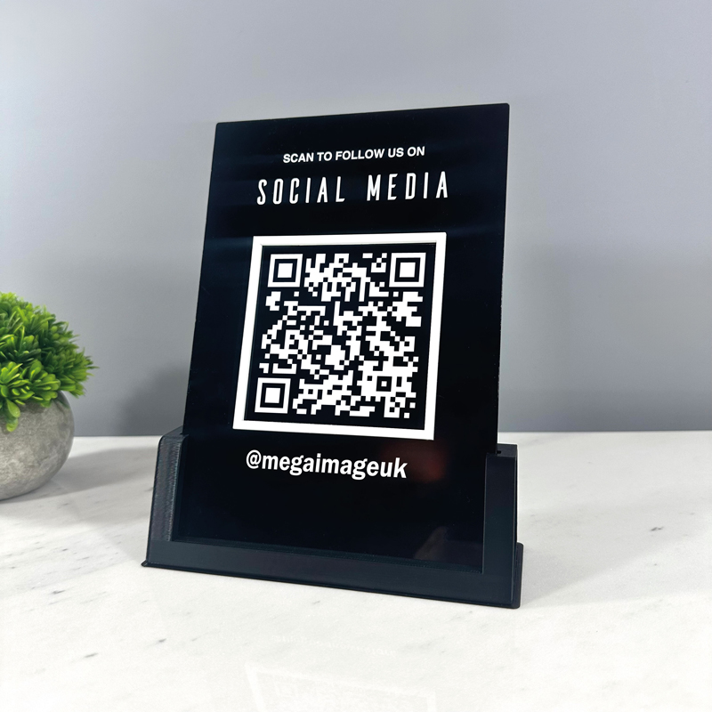 Social Media Sign | Business QR Code Sign - megaimage.co.uk